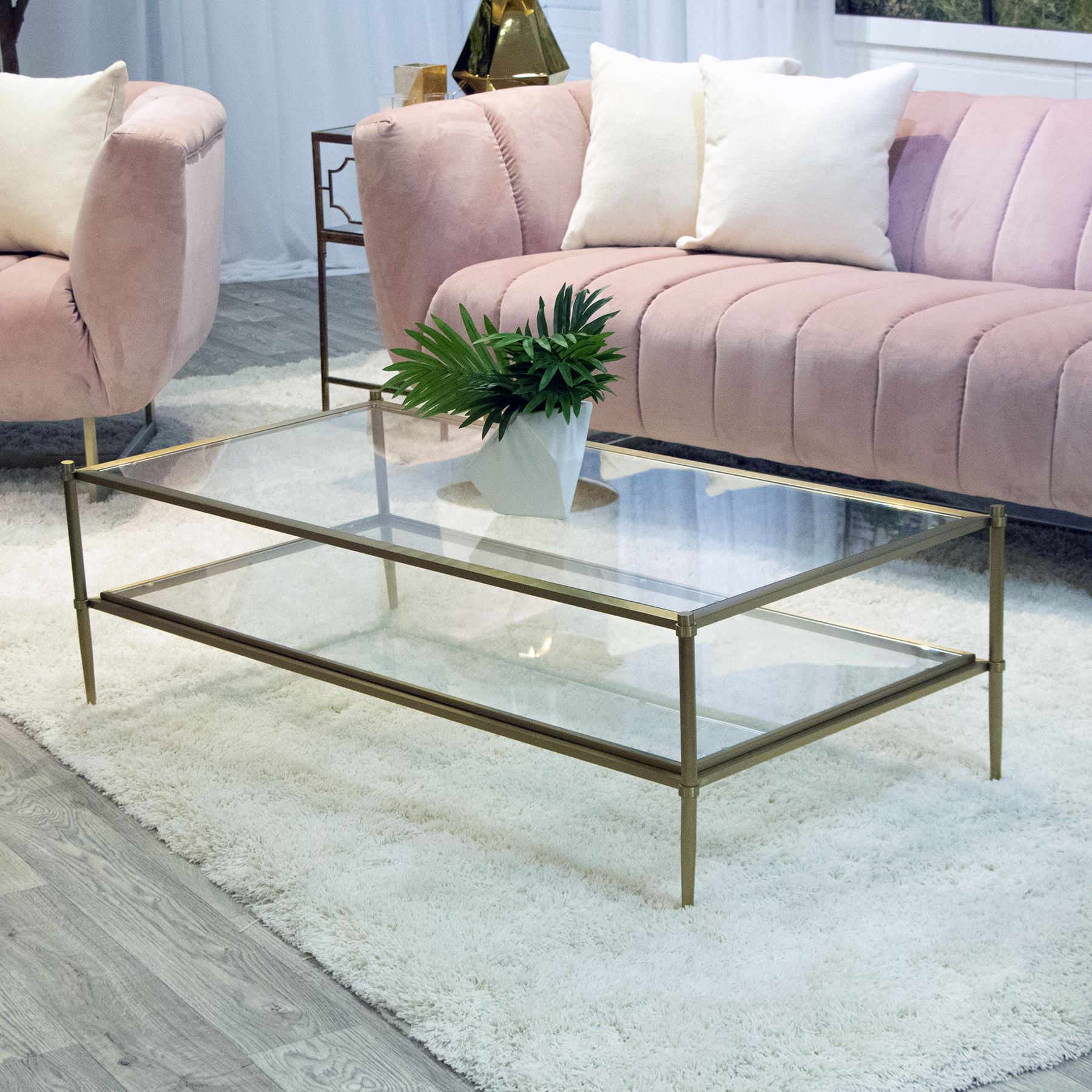 Gold rectangle coffee table store