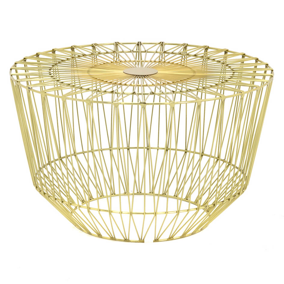 Wire Coffee Table, Gold | Town & Country Event Rentals