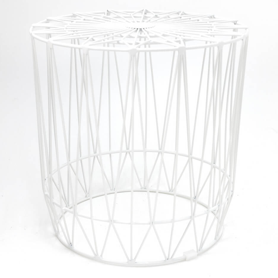 Wire End Table, White | Town & Country Event Rentals