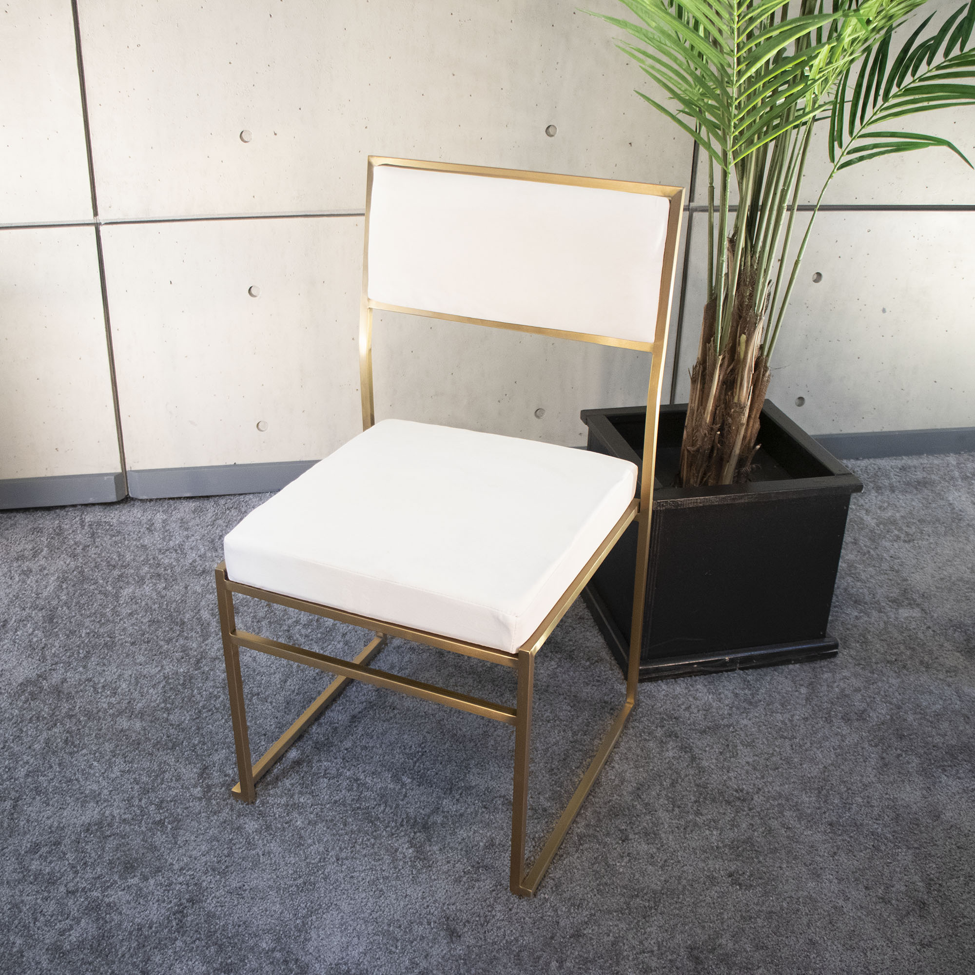 Gotham Gold Chair with White Cushion | Town & Country Event Rentals
