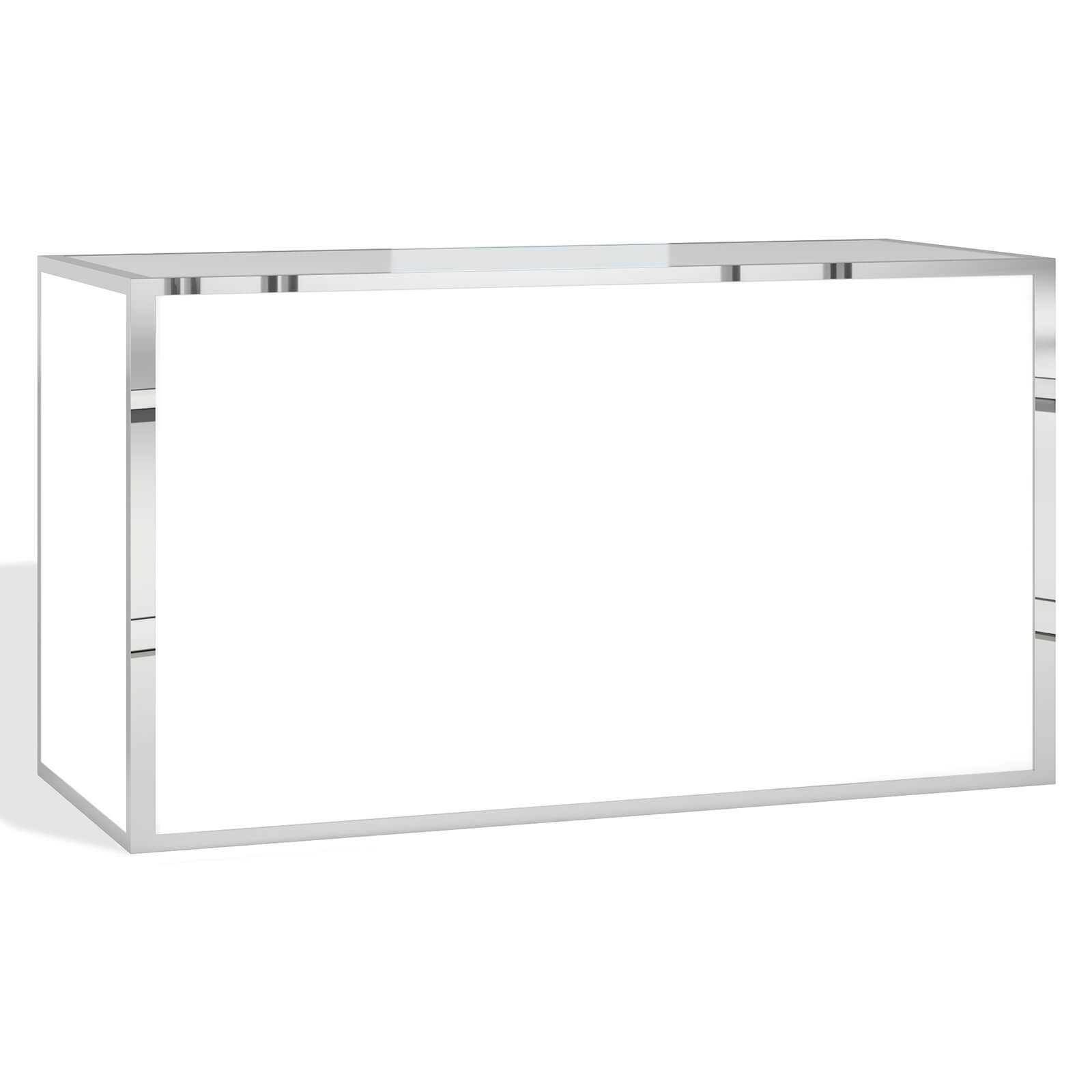 Milo Bar, Silver Frame, White Plexi | Town & Country Event Rentals