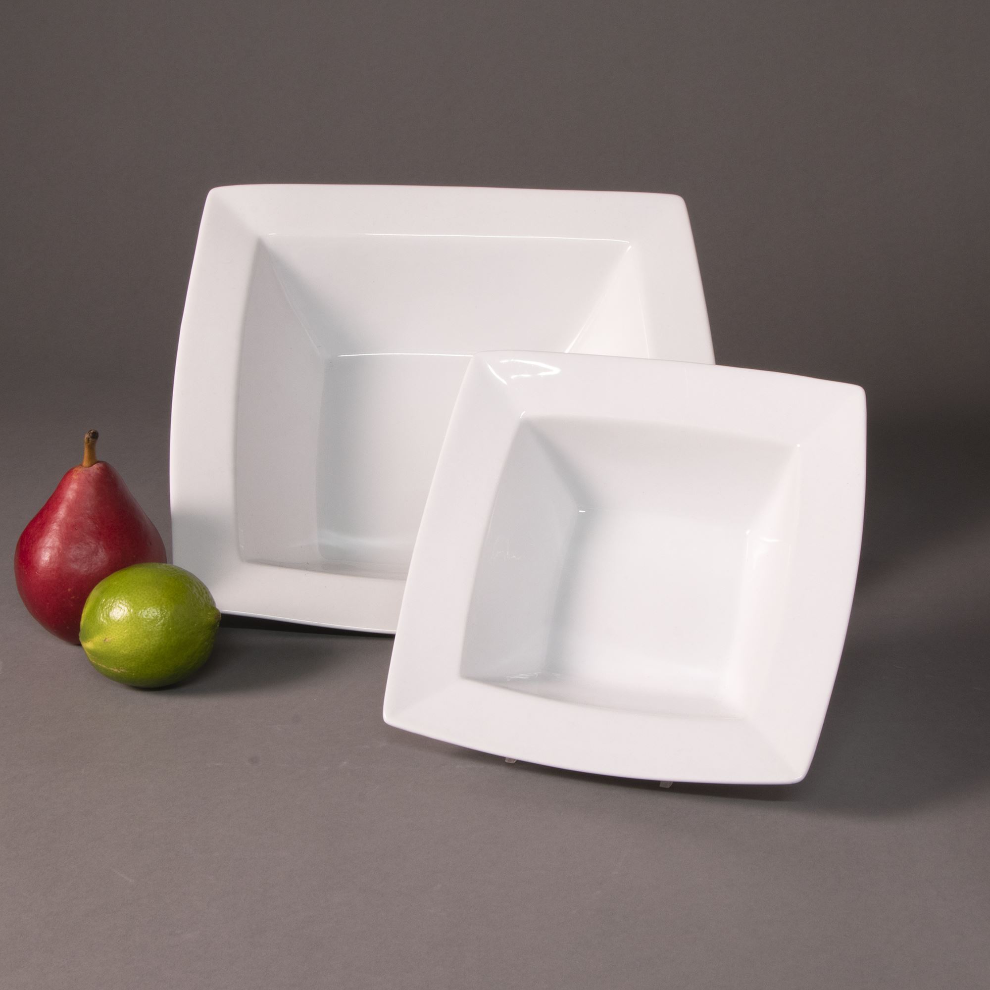 Aja White Square Bowls | Town & Country Event Rentals