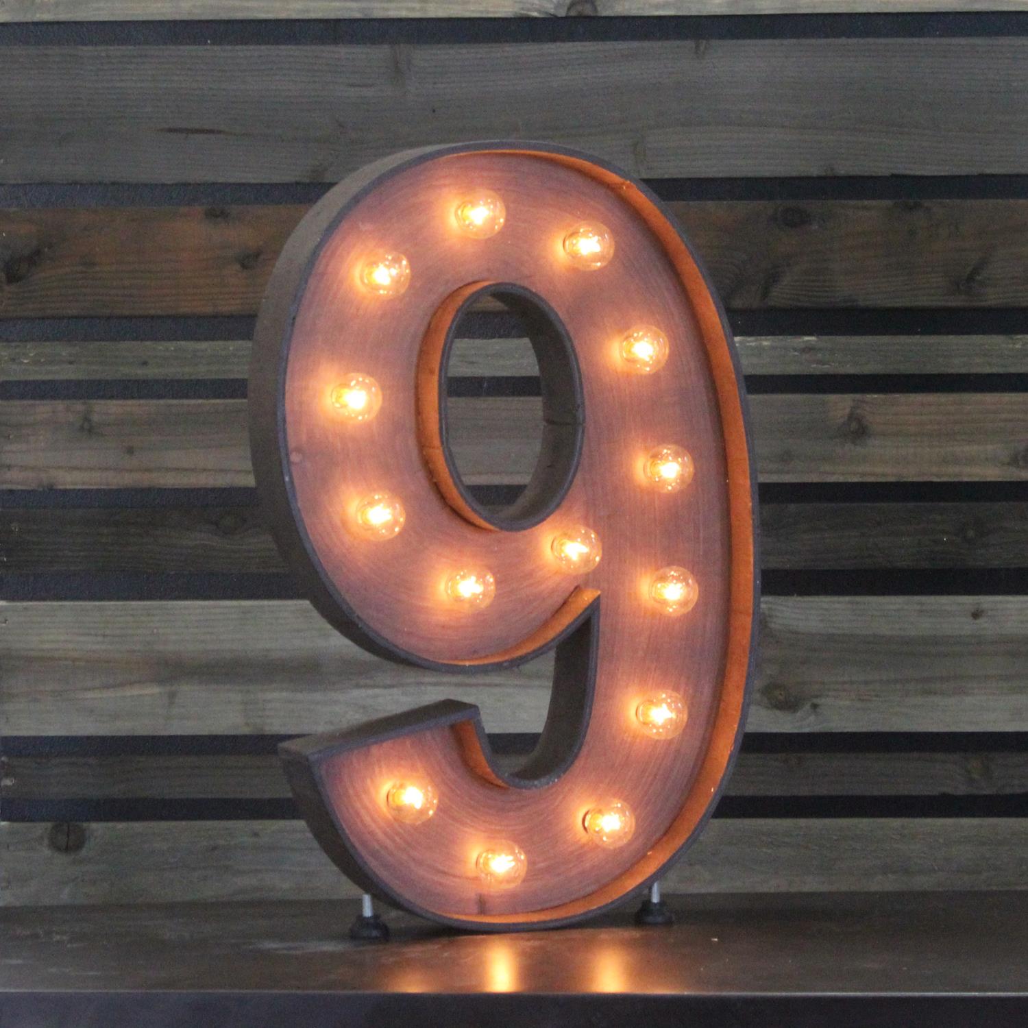 Marquee Number '9' for Rent
