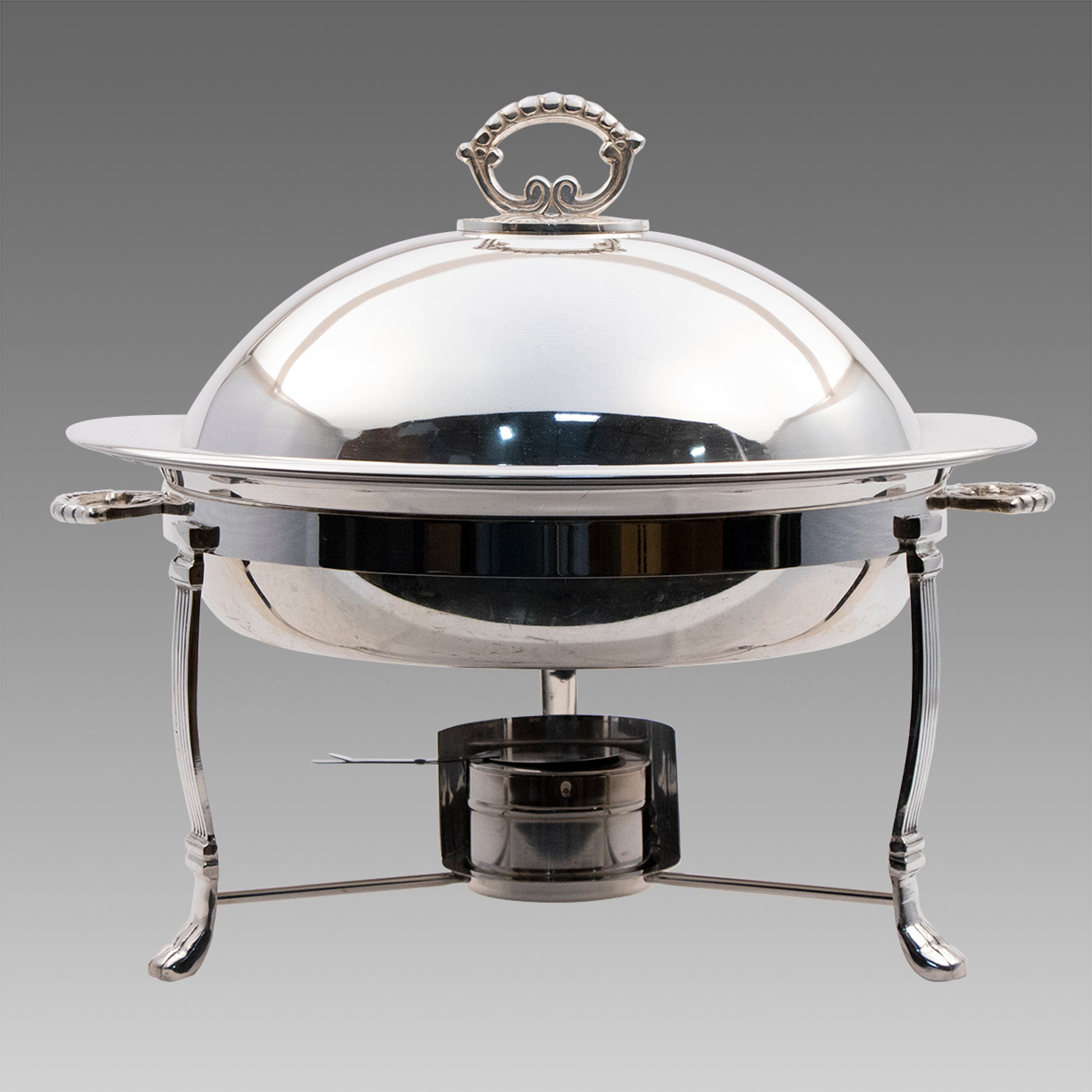 Silver 6 Quart Round Chafer | Town & Country Event Rentals