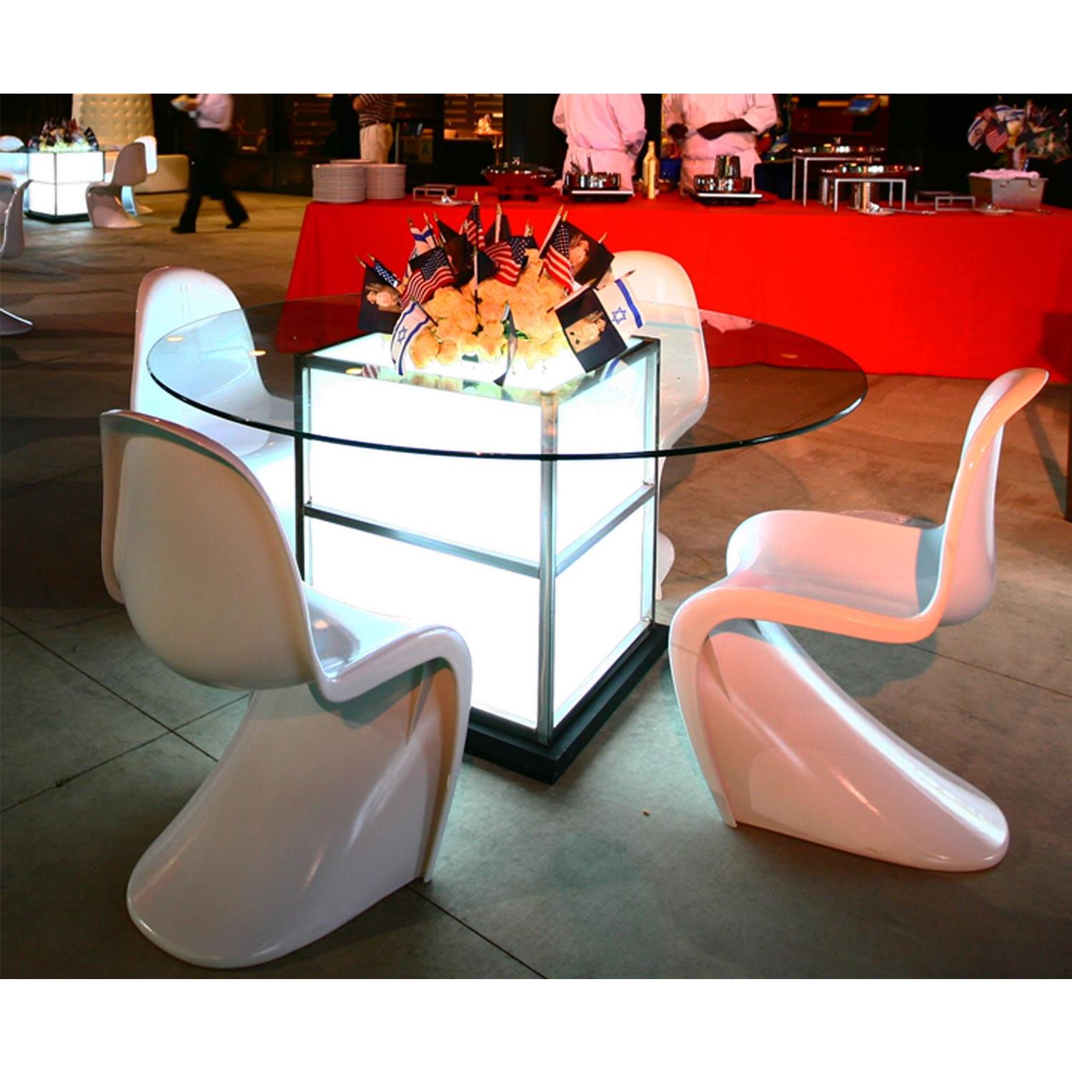Translucent Round Glass Table | Town & Country Event Rentals