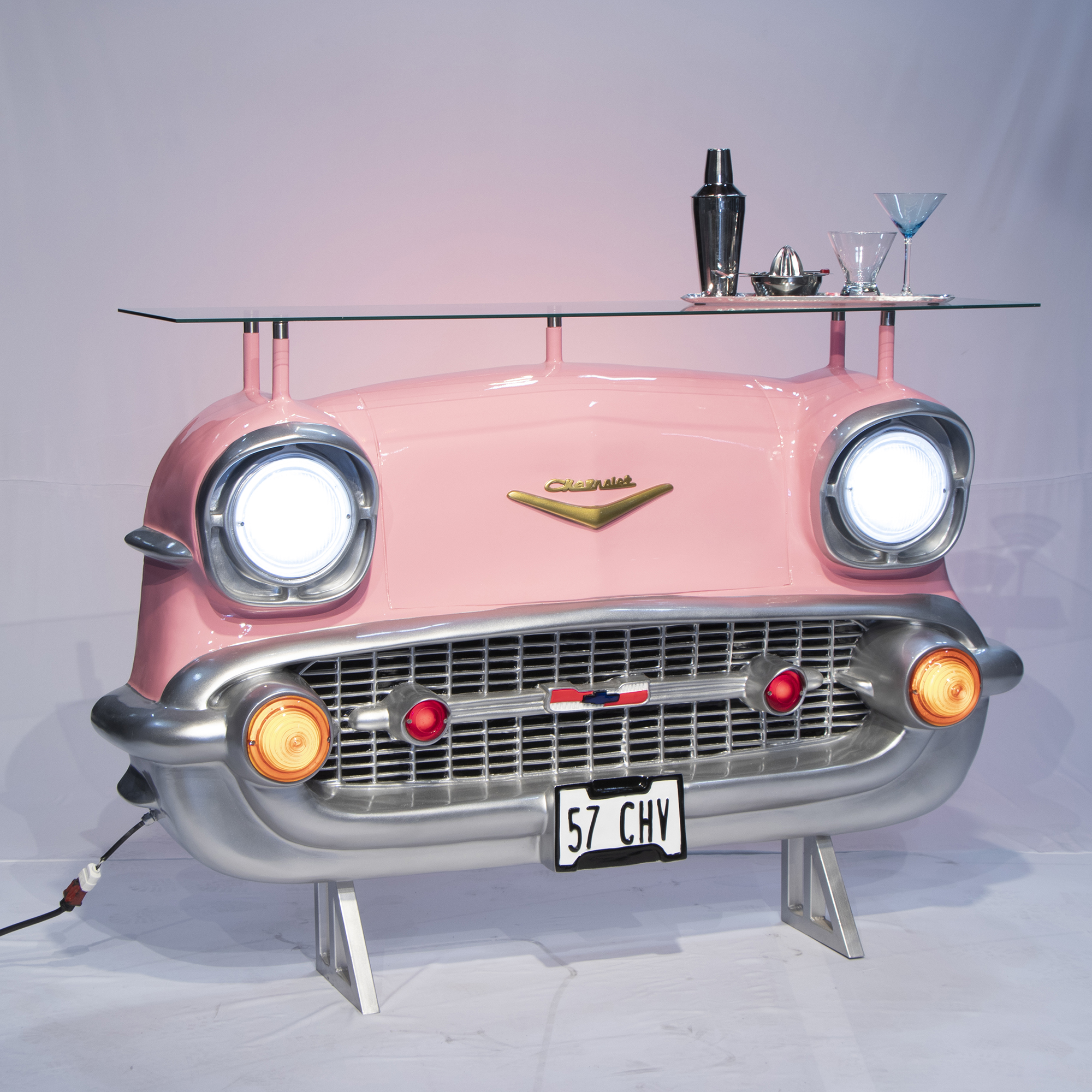 57 Chevy Bar, Pink | Town & Country Event Rentals