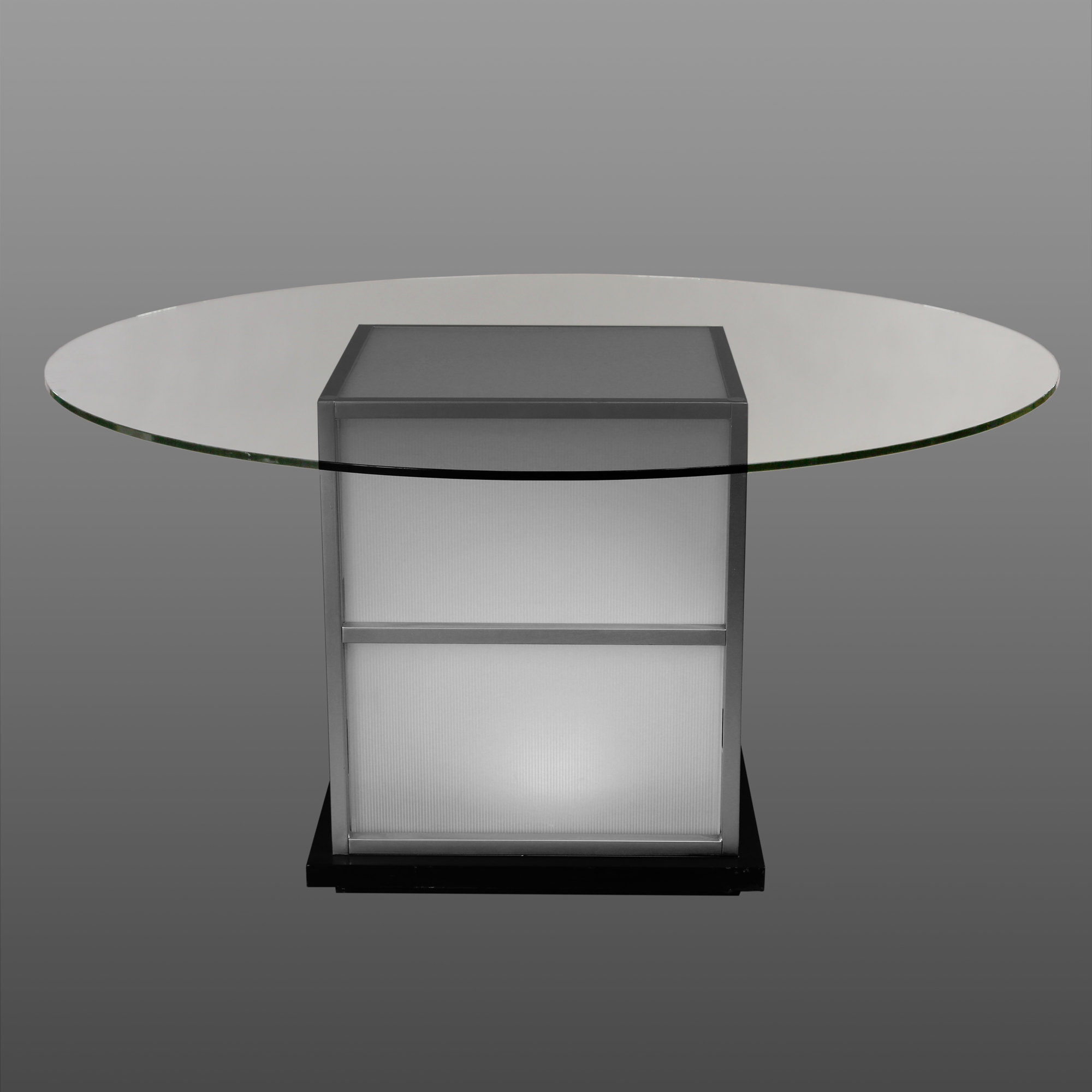 Translucent Round Glass Table | Town & Country Event Rentals