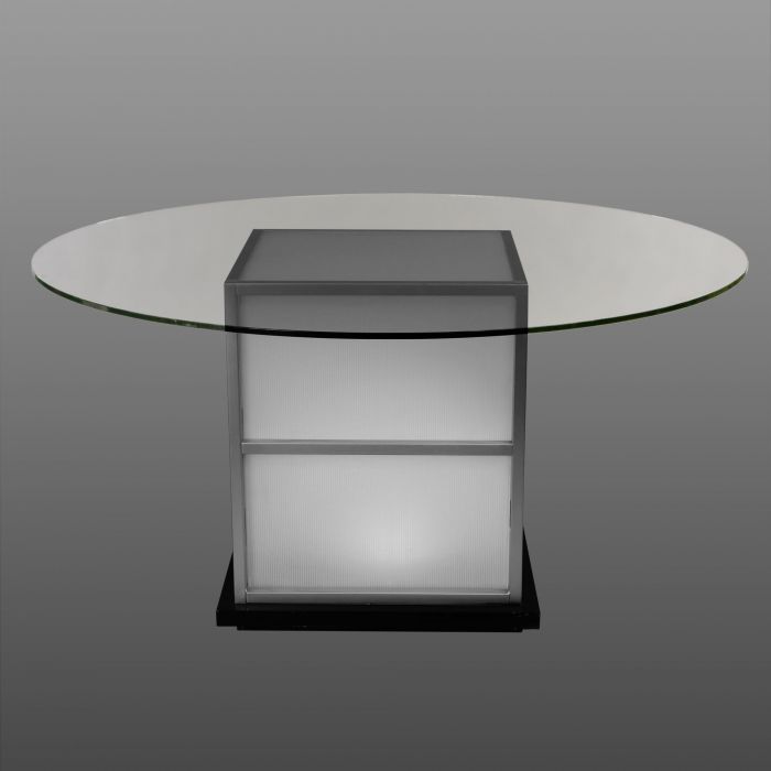 Translucent Round Glass Table | Town & Country Event Rentals